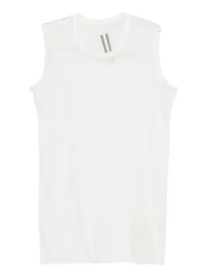 Rick Owens Rick Owens Ribbed Crew Neck Short-Sleeve T-Shirt With Raw Edges Bianco