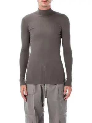 Rick Owens Ribbed Wool Turtleneck Sweater - Dust Grey