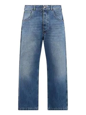 MAISON MARGIELA Cotton Straight-cut Jeans With Vintage Wash Effect - Blue