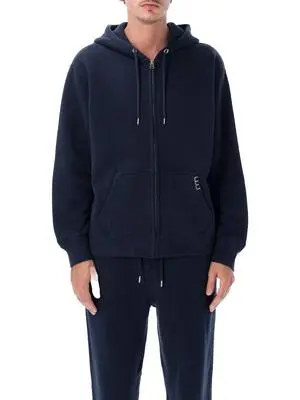 JW Anderson Zip Hoodie With Signature Stitching - Blu