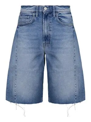 MOTHER Bermuda Half-pipe Fray Shorts - Denim