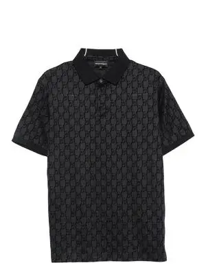 Emporio Armani Allover Logo Polo Shirt - Blue