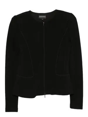 Emporio Armani Zipped Blazer Jacket - Black