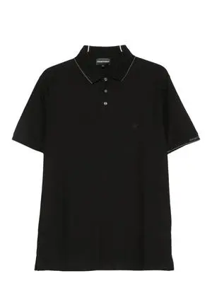 Emporio Armani Cotton Polo Shirt - Black