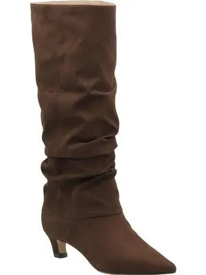 CHARLES DAVID Access Slouch Pointed Toe Kitten Heel Boot - Java