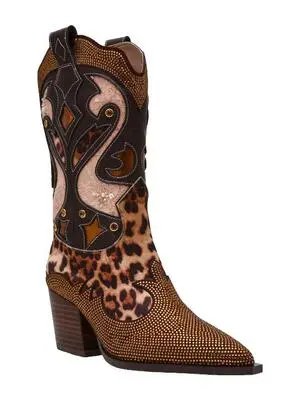 Betsey Johnson Journie Western Boot - Leopard