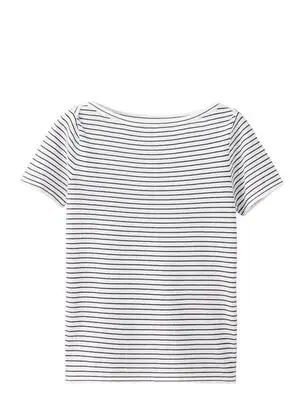 Mango Short Sleeve Fine Knit Sweater - Navy