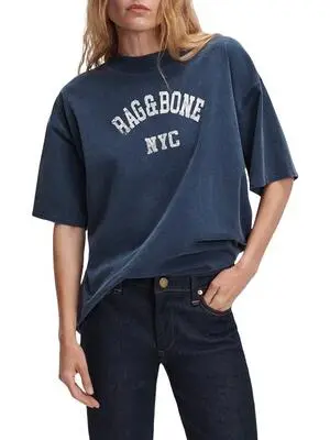 Rag & Bone University Alex Graphic T-shirt - Navy