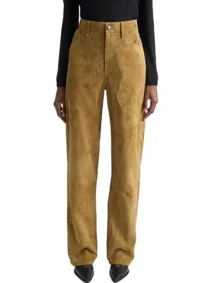 Altuzarra Mills High Waist Suede Pants - Breen