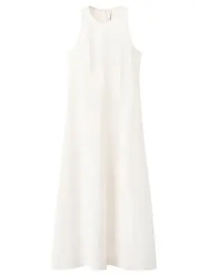 Mango A-line Dress With Stitching Detail - Ecru