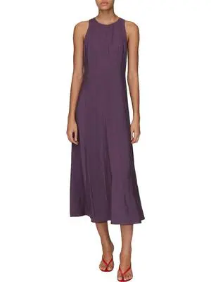 Mango A-line Dress With Stitching Detail - Violet