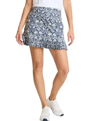 Tommy Bahama Sierra Sun Tropical Reflection Pleated Skirt - Dk Bluestone