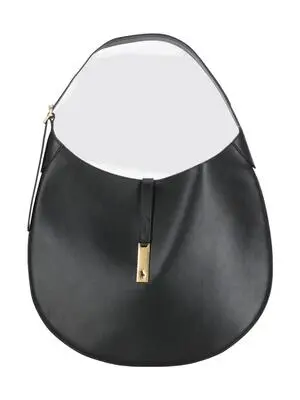 Polo Ralph Lauren Smooth Cowhide Leather Shoulder Bag With Adjustable Handle Black