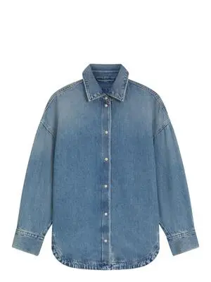 BOSS Oversize-fit Rigid Denim Shirt - Light Blue