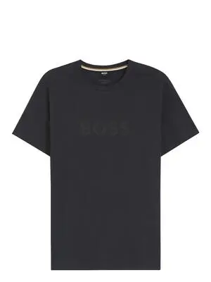 BOSS Cotton Jersey T-shirt With Logo Print - Dark Grey