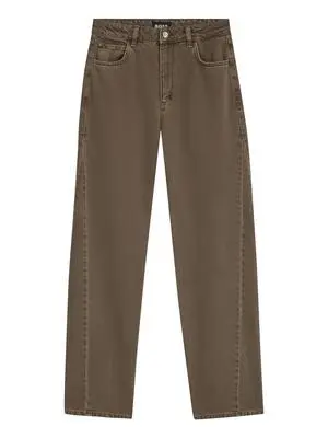 BOSS Relaxed-fit Colored Jeans In Cotton Blend - Brown