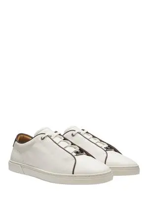 BOSS BOSS Grainy Italian Leather Lace-Up Sneakers