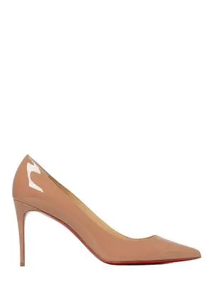 CHRISTIAN LOUBOUTIN Patent Leather Pointed Toe Pumps - Cream