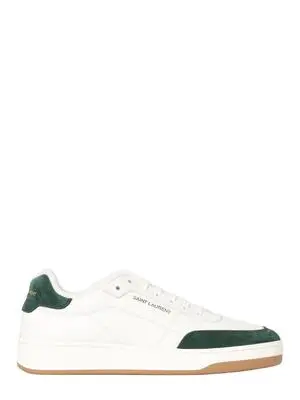 Saint Laurent Calf Leather Lace-up Sneakers - White