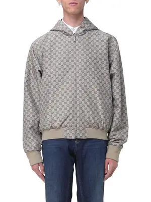 Gucci Monogram Zip-up Jacket With Hood - Black