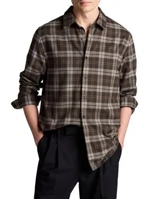 Vince Tom Plaid Cotton Button-front Shirt - Arabica Combo