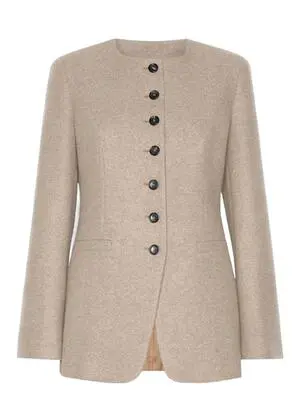 Max Mara Cashmere Crew-neck Jacket - Sand