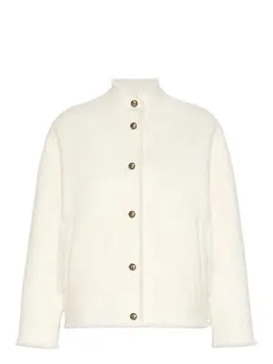 Max Mara Double Jersey Wool Bomber Jacket - White