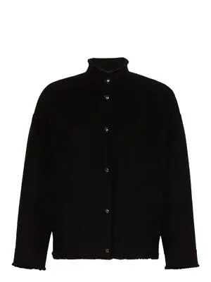 Max Mara Double Jersey Wool Bomber Jacket - Black