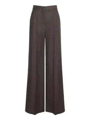 Max Mara Denim-look Wool Trousers - Black