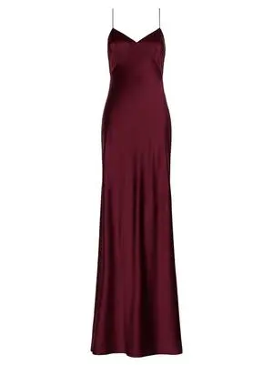 Max Mara Silk Satin Slip Dress - Bordeaux