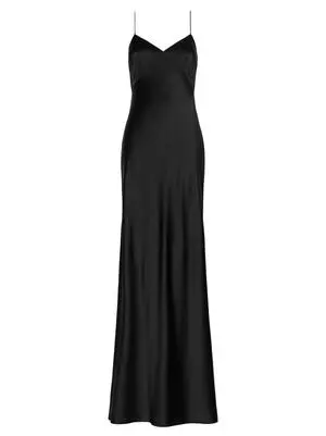 Max Mara Silk Satin Slip Dress - Black