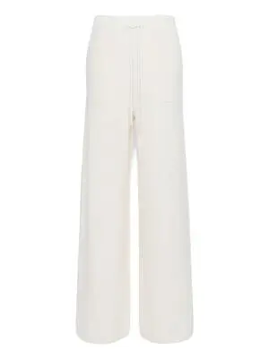 Max Mara Wide Leg Cashmere Trousers - White