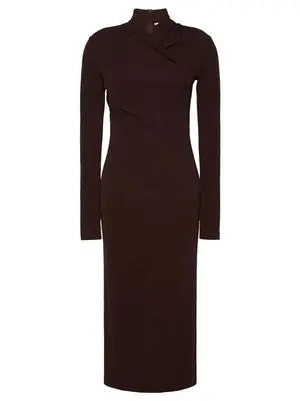 Max Mara Slim Fluid Jersey Dress - Dark Brown
