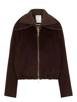 Max Mara Wool Bomber Jacket With Removable Bib - Chocolate