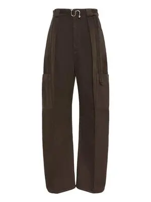 MAX MARA Max Mara Oversized Cotton Cargo Trousers With High Waist And 'S' Buckle Belt