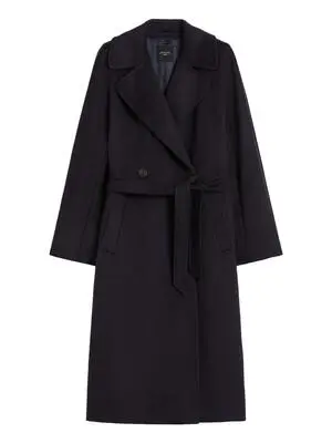 Max Mara Double-breasted Wool Coat - Navy