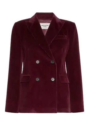 Max Mara Cotton Corduroy Velvet Blazer - Bordeaux