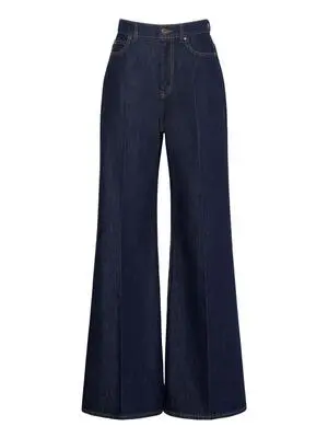 Max Mara Max Mara Cotton Denim Palazzo Jeans Navy