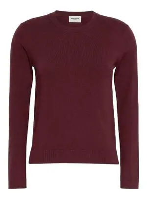 Max Mara Max Mara Silk And Wool Yarn Long-Sleeved Crew-Neck Sweater Bordeaux