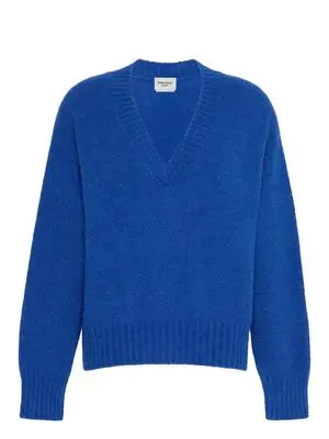 Max Mara Alpaca And Cotton V-neck Sweater - Cornflower Blue