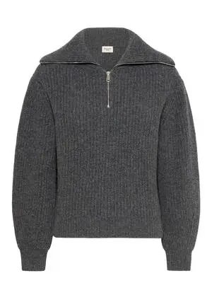 Max Mara Wool Zip-up Roll-neck Jumper - Dark Grey