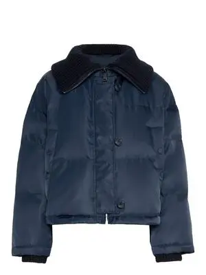 Max Mara Water-repellent Technical Twill Down Jacket - Navy