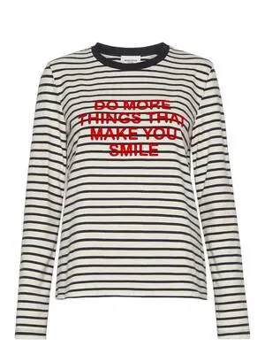 Max Mara Long Sleeve Graphic T-shirt - Navy