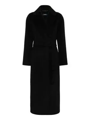 Max Mara Wool And Cashmere Coat With Belt - Black
