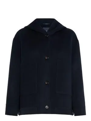 Max Mara Hooded Wool Coat - Midnightblue