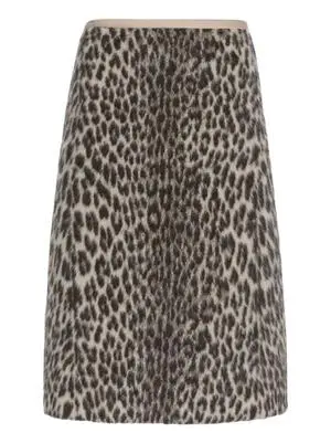 Max Mara Jacquard Wool And Alpaca Calf-length Skirt - Ecru