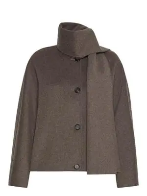Max Mara Cropped Wool Broadcloth Jacket - Medium Grey