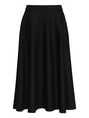 Max Mara Long Wool Flannel Skirt - Black
