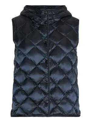 Max Mara Water-repellent Iridescent Canvas Padded Gilet - Midnightblue