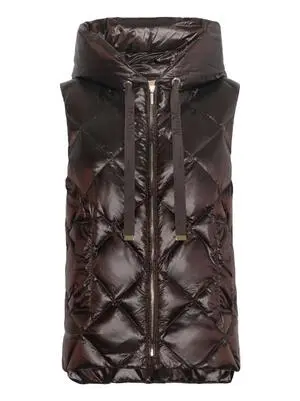 Max Mara Regular Water-repellent Canvas Padded Gilet - Brown